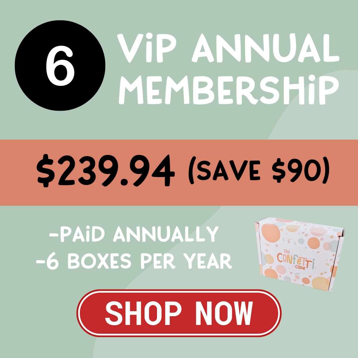 VIP Annual (6-Box) Membership – The Confetti Code